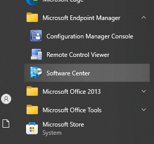 Installing Software via Software Center - Windows 10